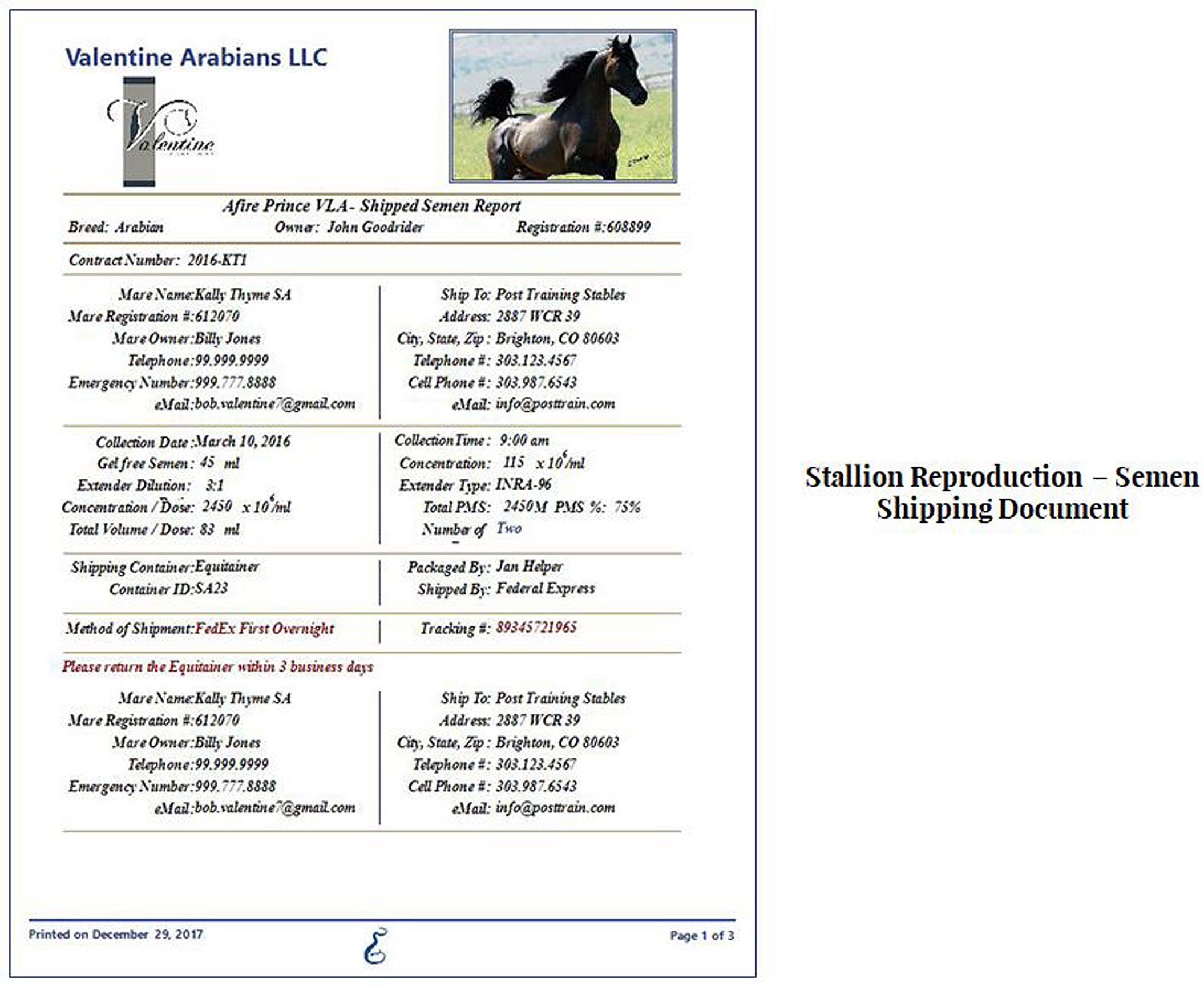 Stallion Reproduction | Equine Genie - Horse Business Management Software