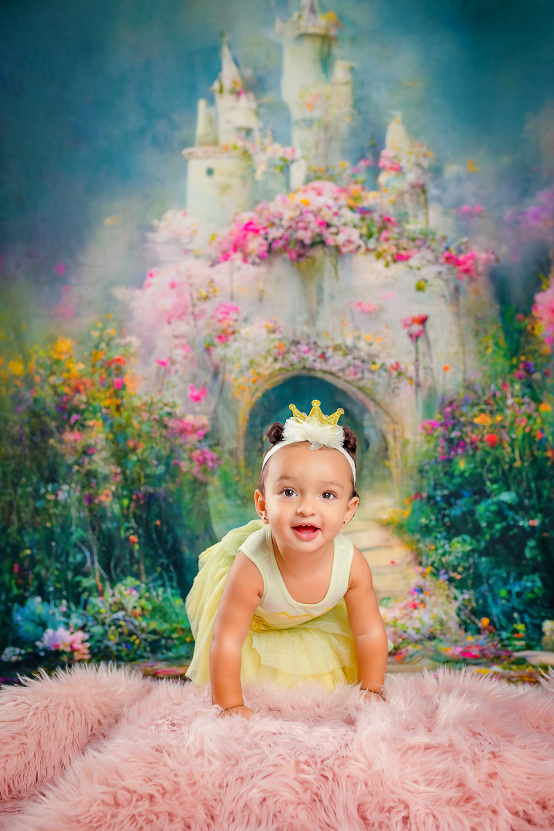 1st Birthday Princess Studio Portraits in Winter Garden, Florida