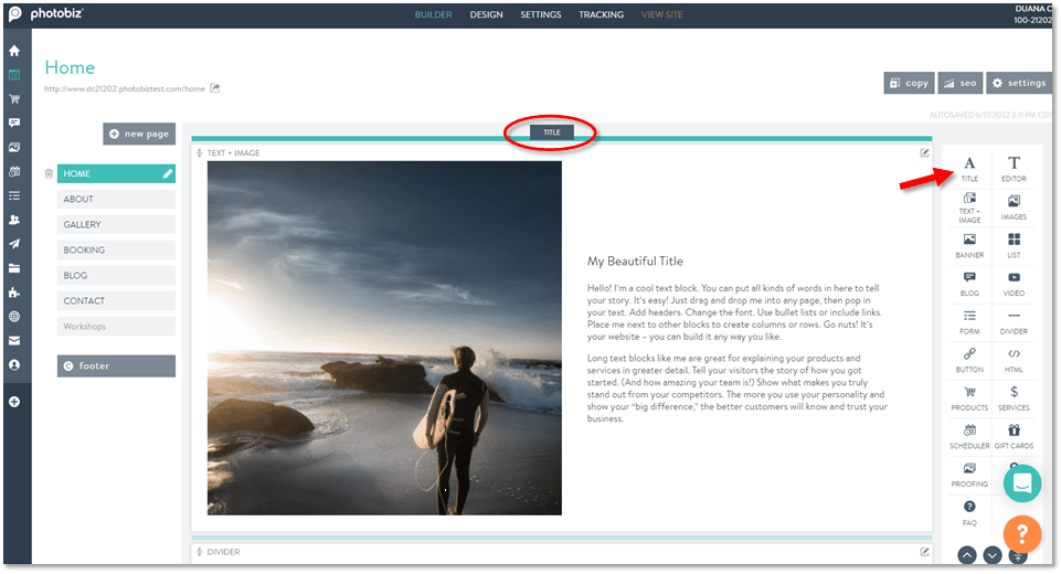 How To Use Title Blocks - PhotoBiz Knowledge Base