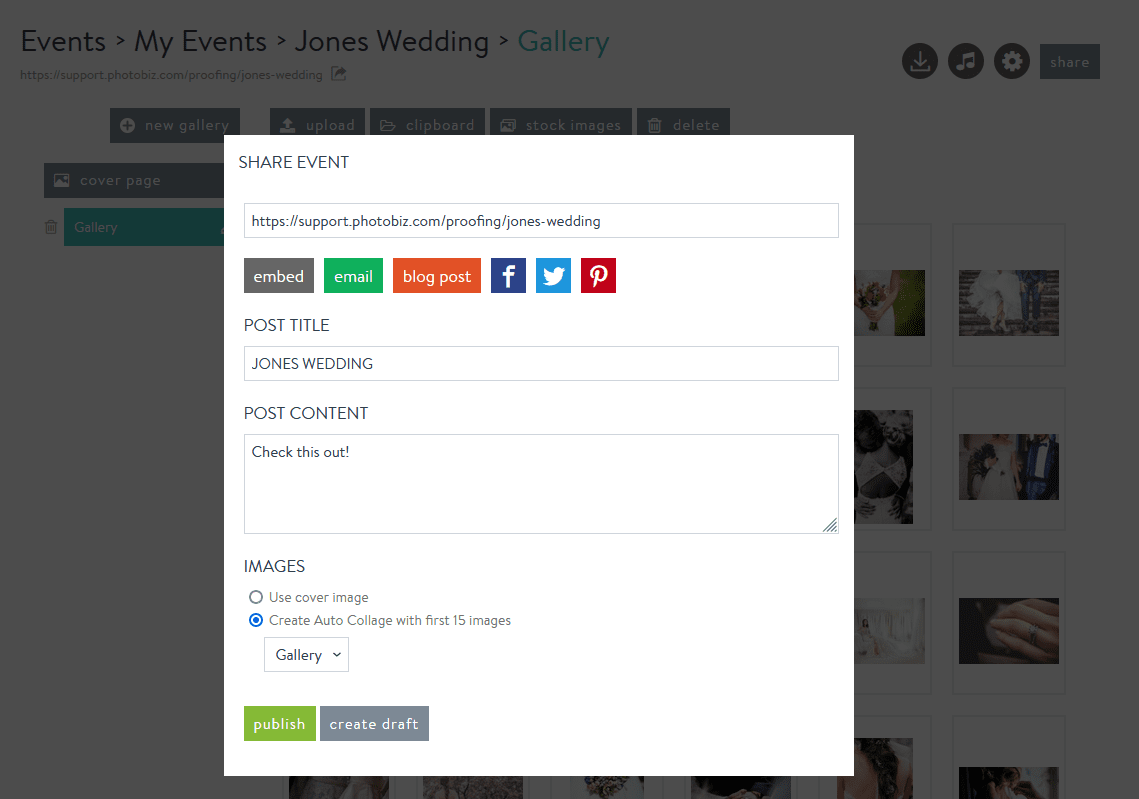 How can I share Client Gallery events with my customers? - PhotoBiz Knowledge Base