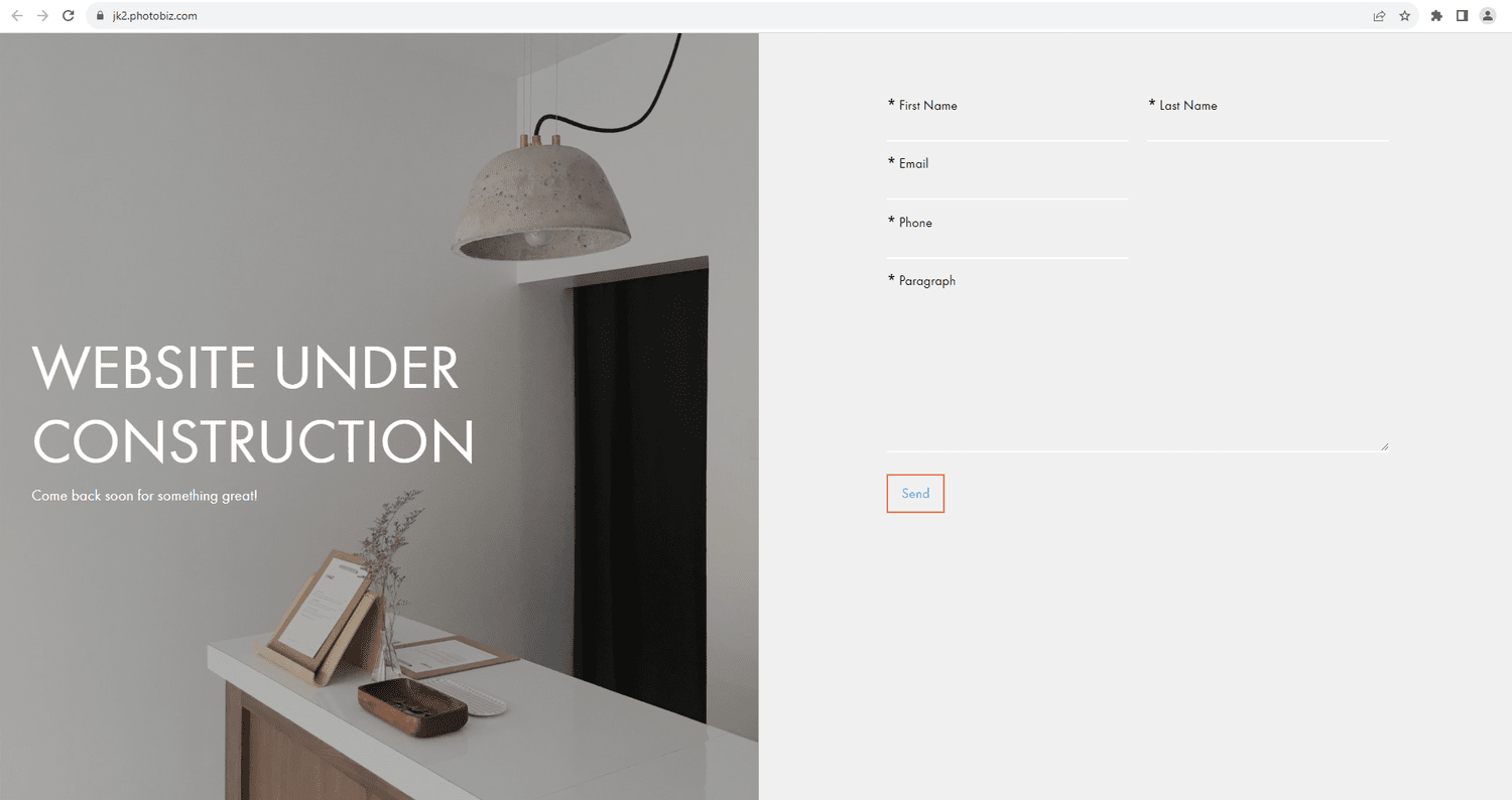 How to Create an Under Construction Page - PhotoBiz Knowledge Base